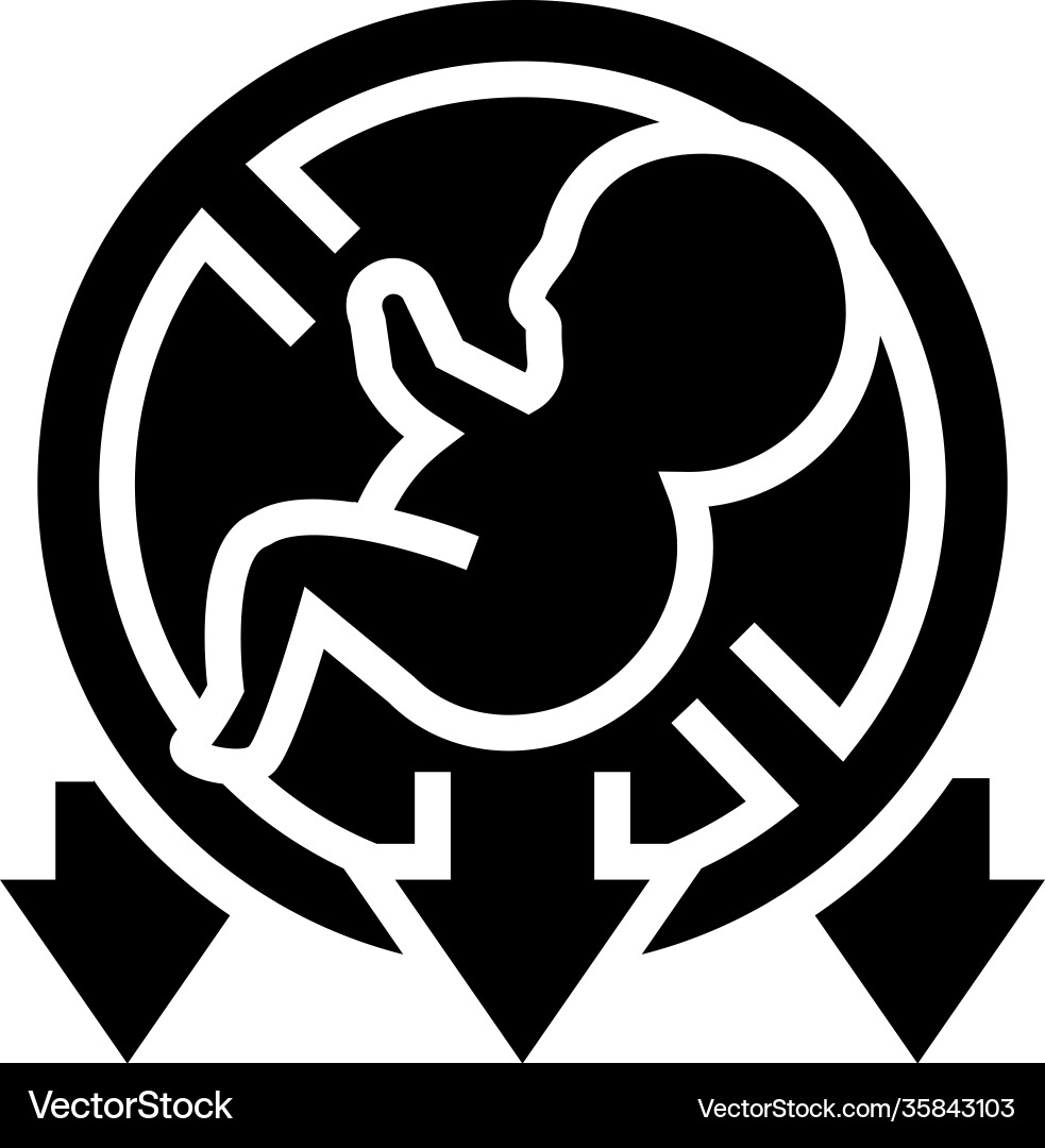 Miscarriage baby glyph icon Royalty Free Vector Image