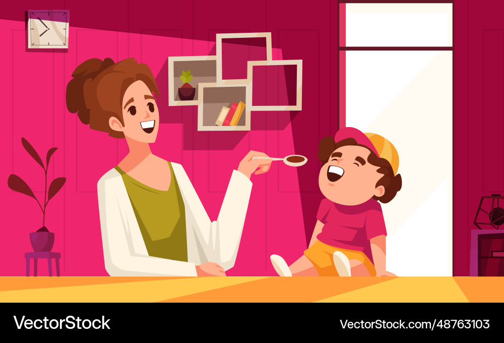 Pediatrician cartoon poster Royalty Free Vector Image