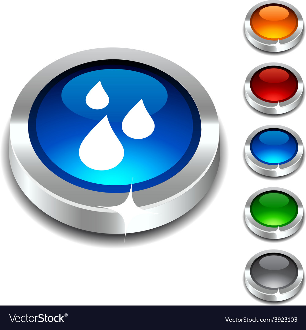 Rain 3d button Royalty Free Vector Image - VectorStock