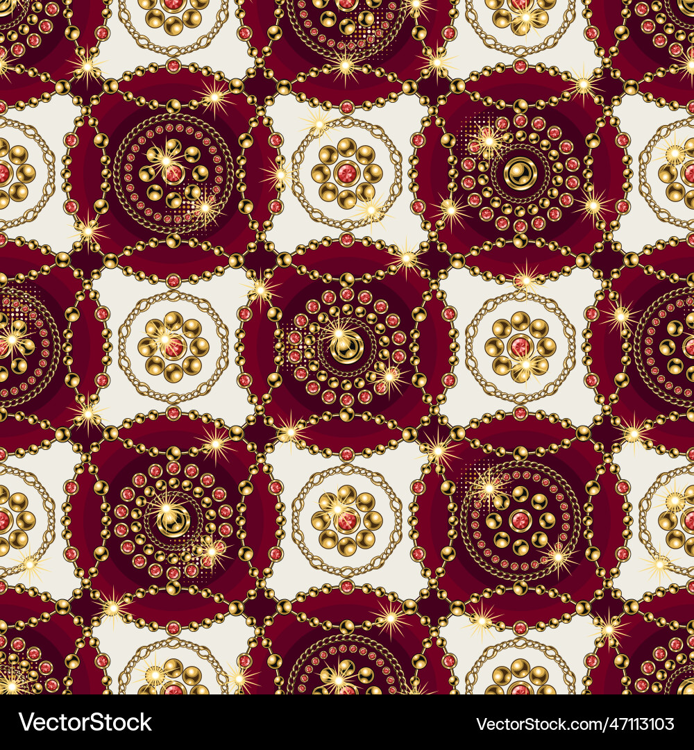 Seamless geometric pattern with jewelry ornaments Vector Image