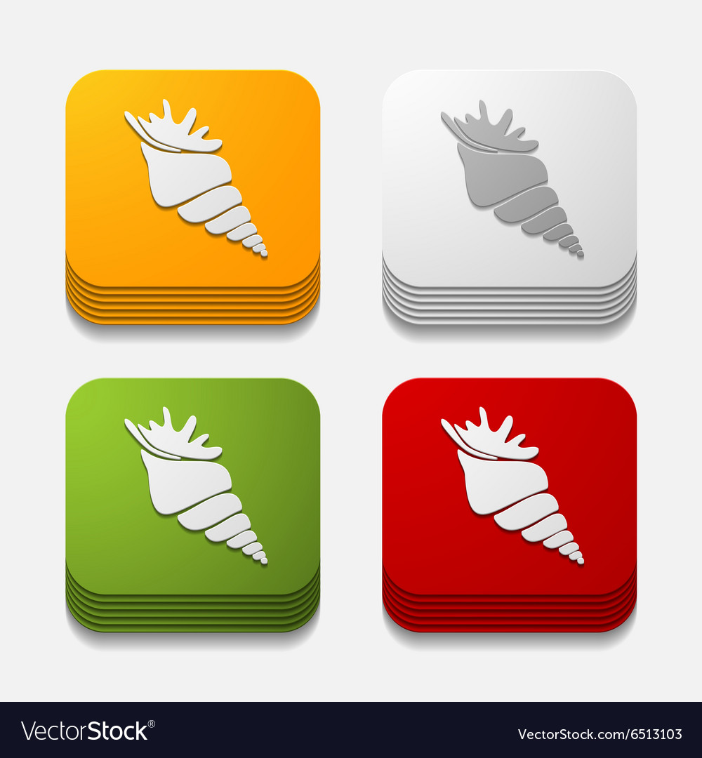 Square button shell Royalty Free Vector Image - VectorStock