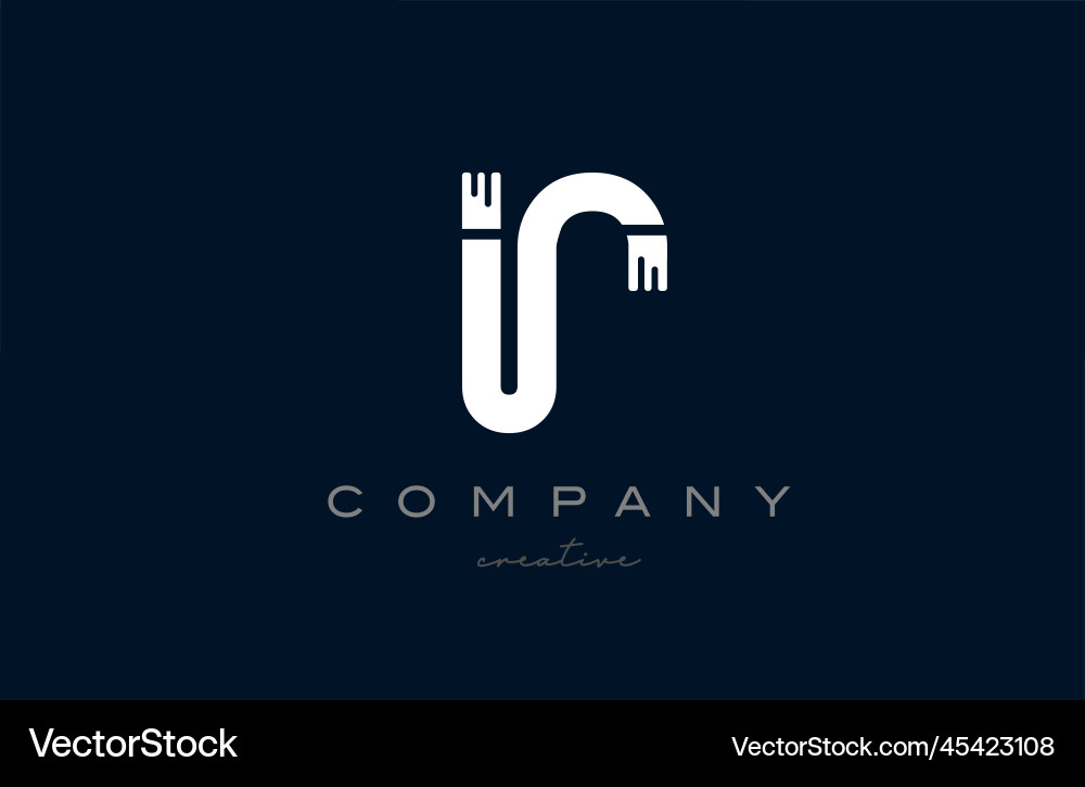 Blue white r alphabet letter logo icon design Vector Image