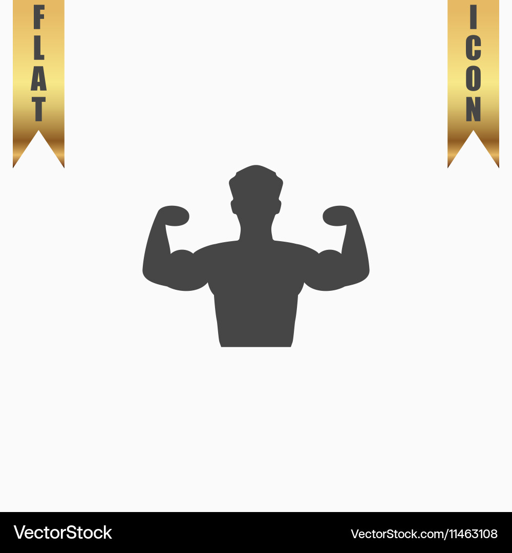 Bodybuilder fitness model icon Royalty Free Vector Image