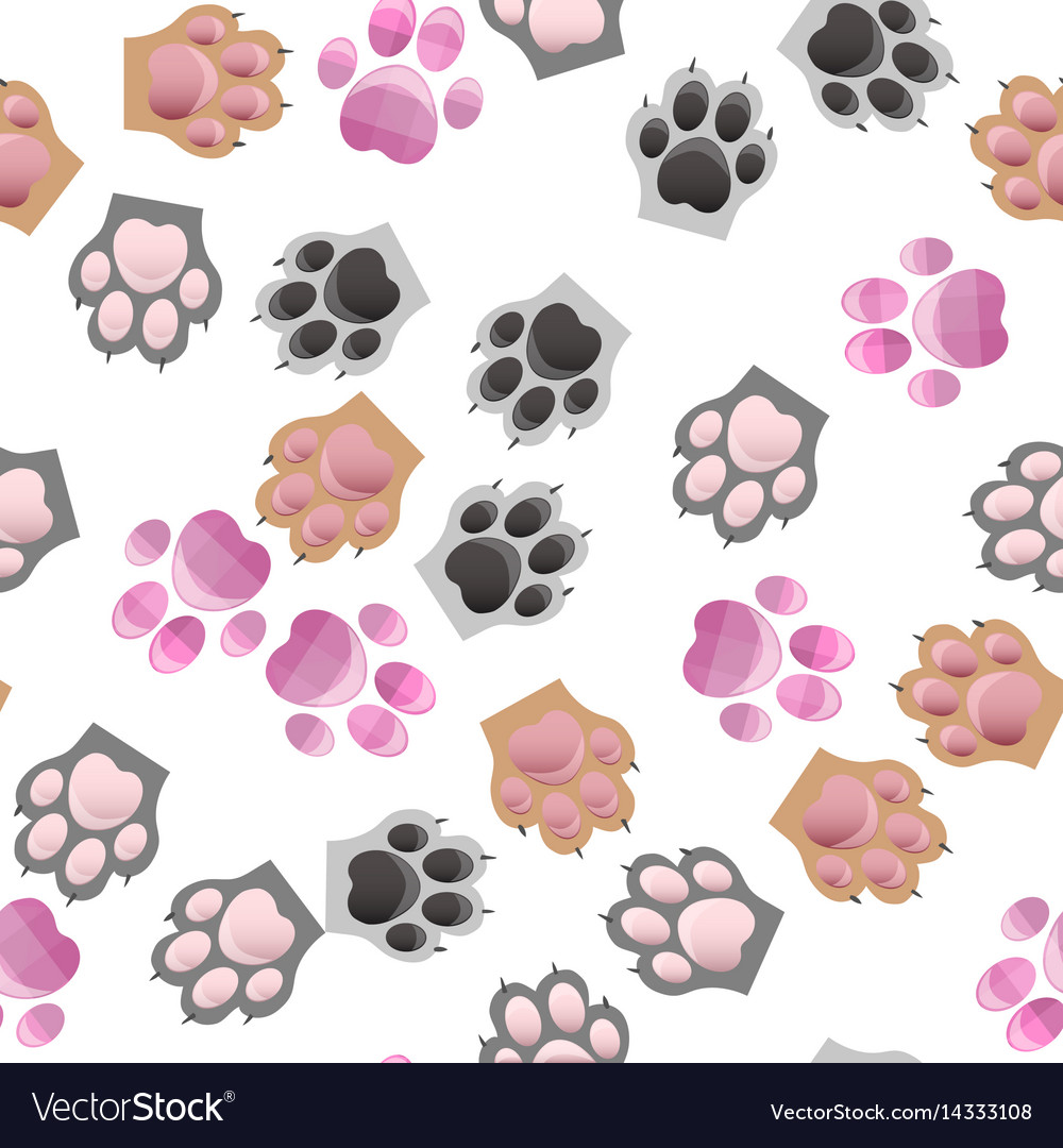 Cat and dog paw print with claws Royalty Free Vector Image