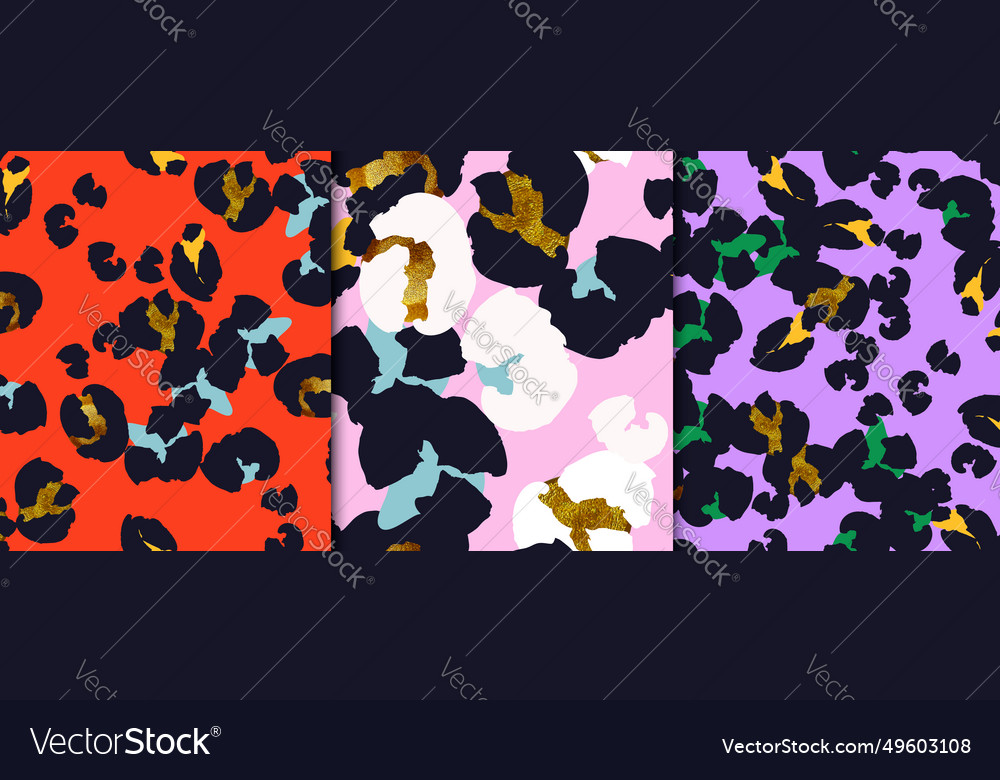 Colorful set of seamless patterns backgrounds Vector Image