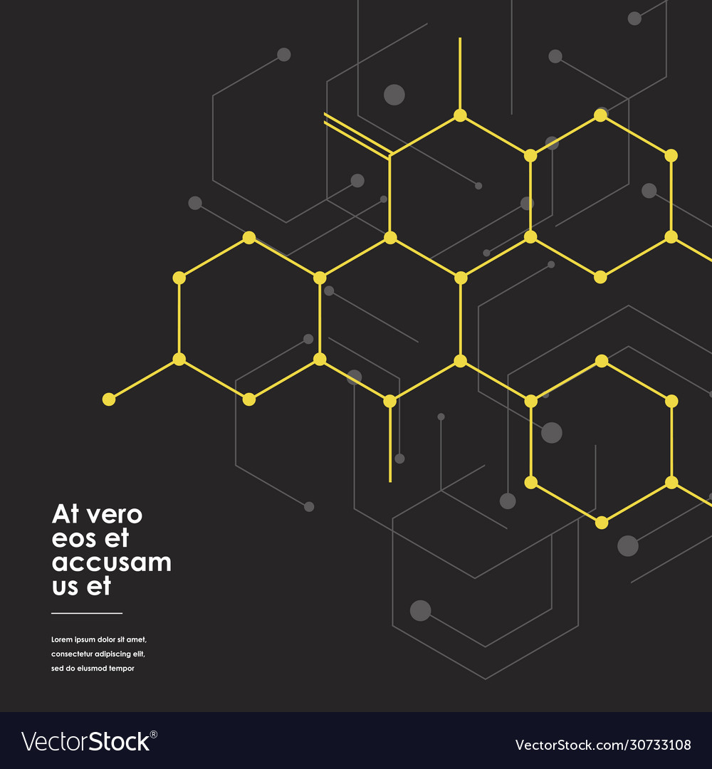 Connection structure on science background Vector Image