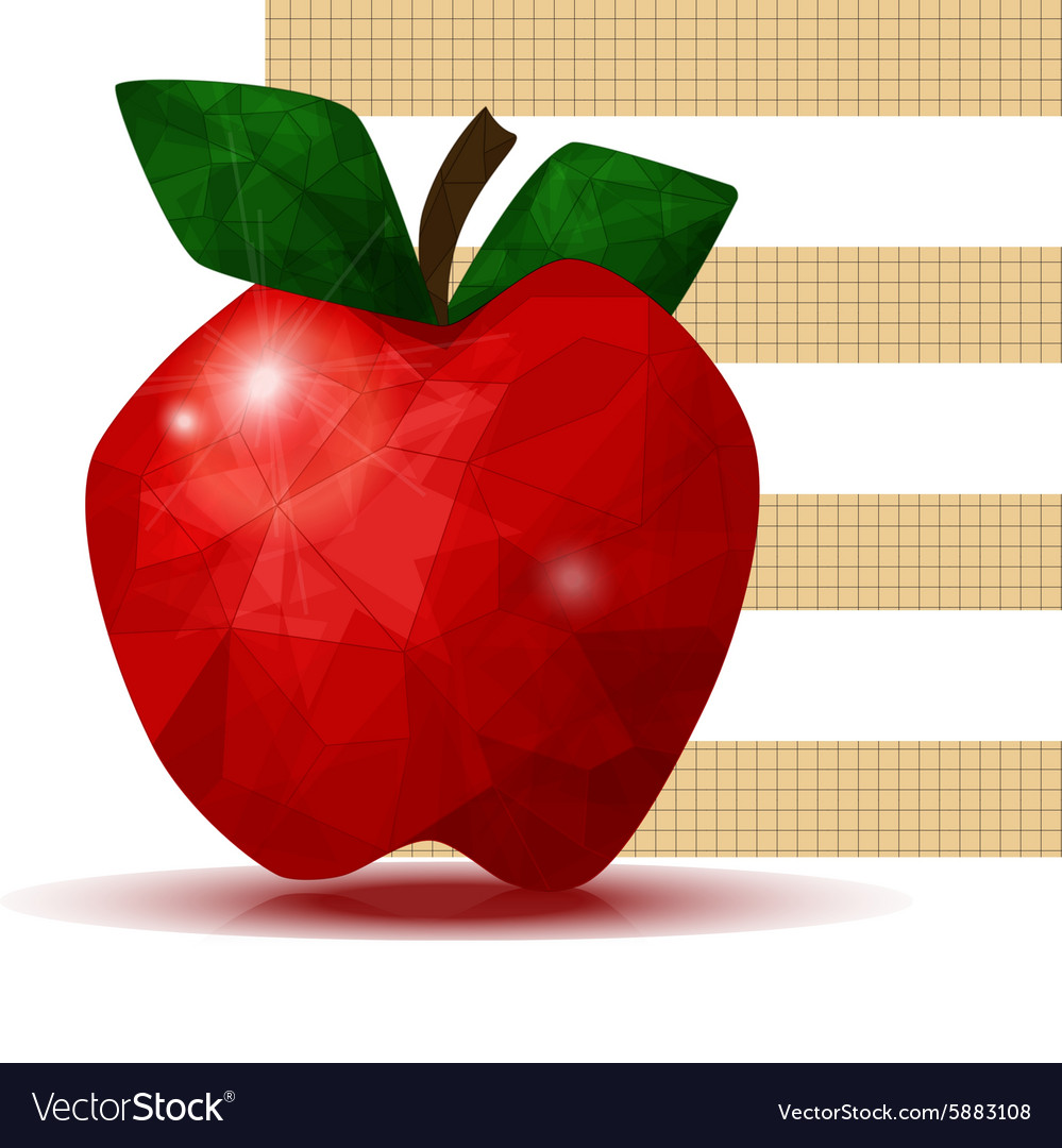 Faceted apple Royalty Free Vector Image - VectorStock