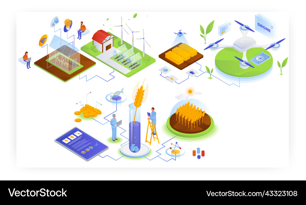 Farming industry isometric Royalty Free Vector Image