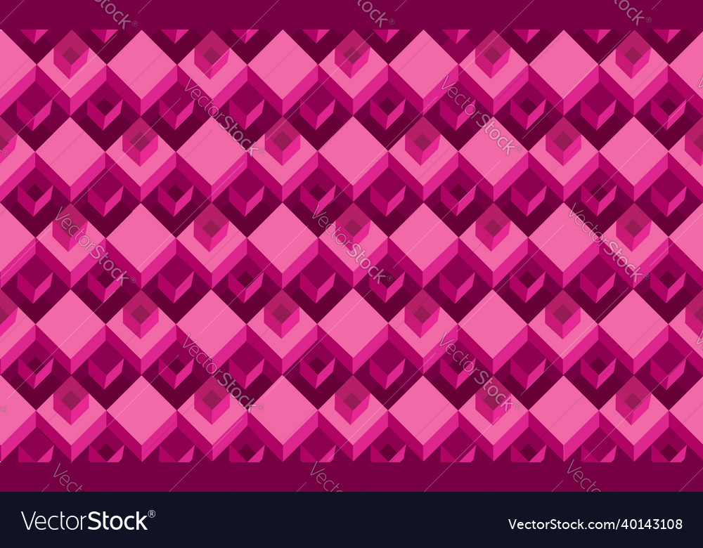 Geometric seamless pattern with three-dimensional Vector Image