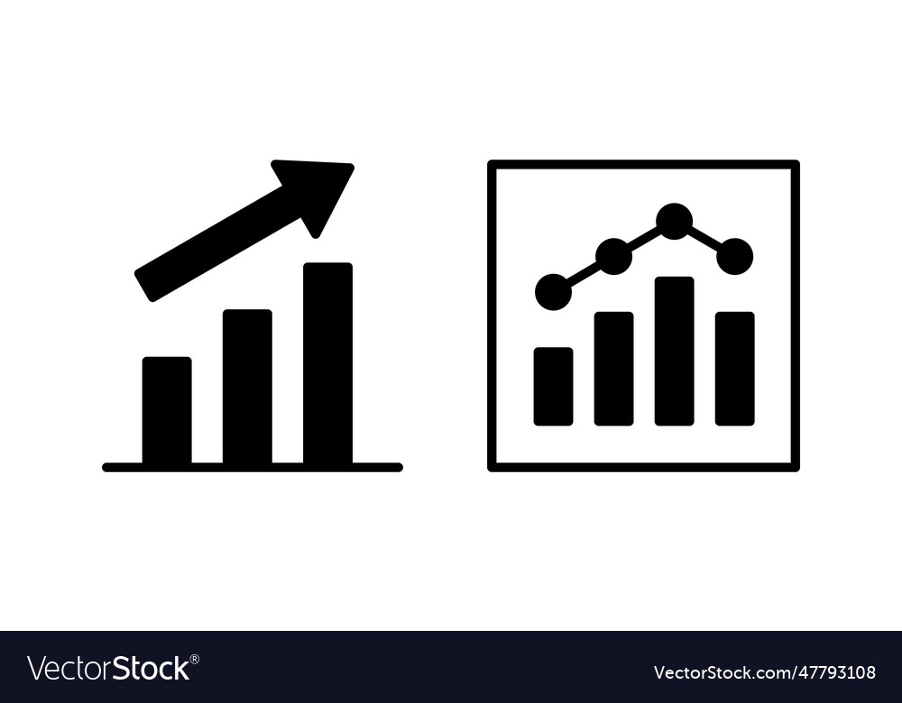Growing graph icon chart icon graph icon Vector Image