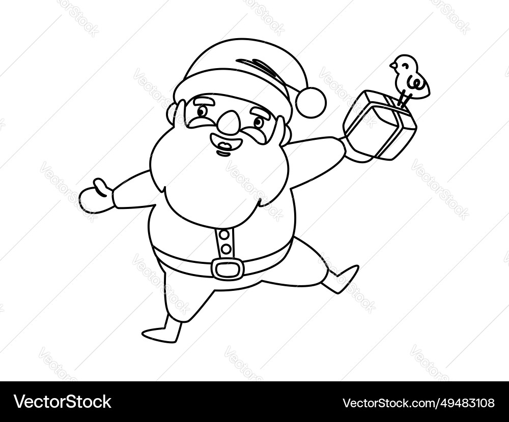 Hand draw santa claus sketch drawing Royalty Free Vector