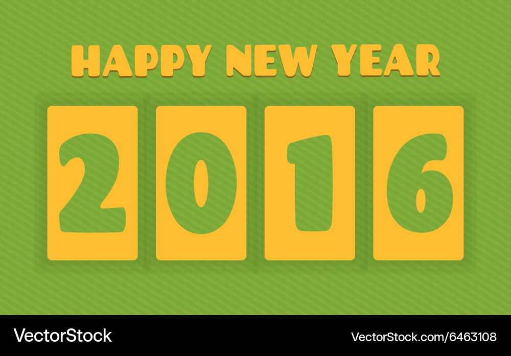 Happy new year 2016 text design greeting card Vector Image