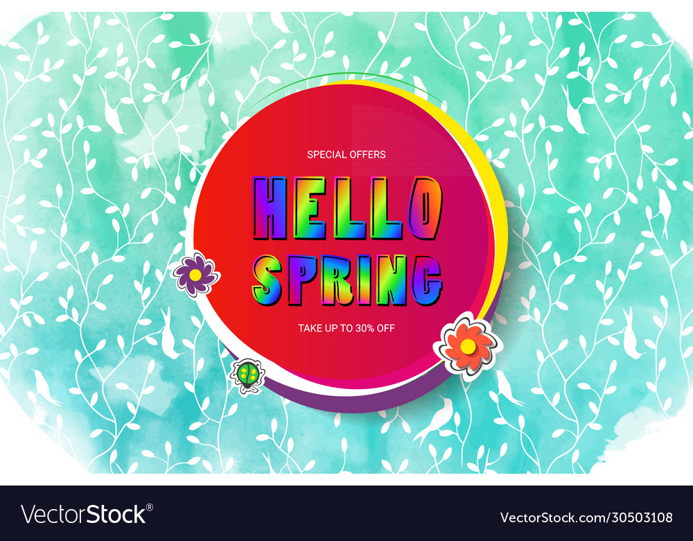 Hello spring banner template Royalty Free Vector Image