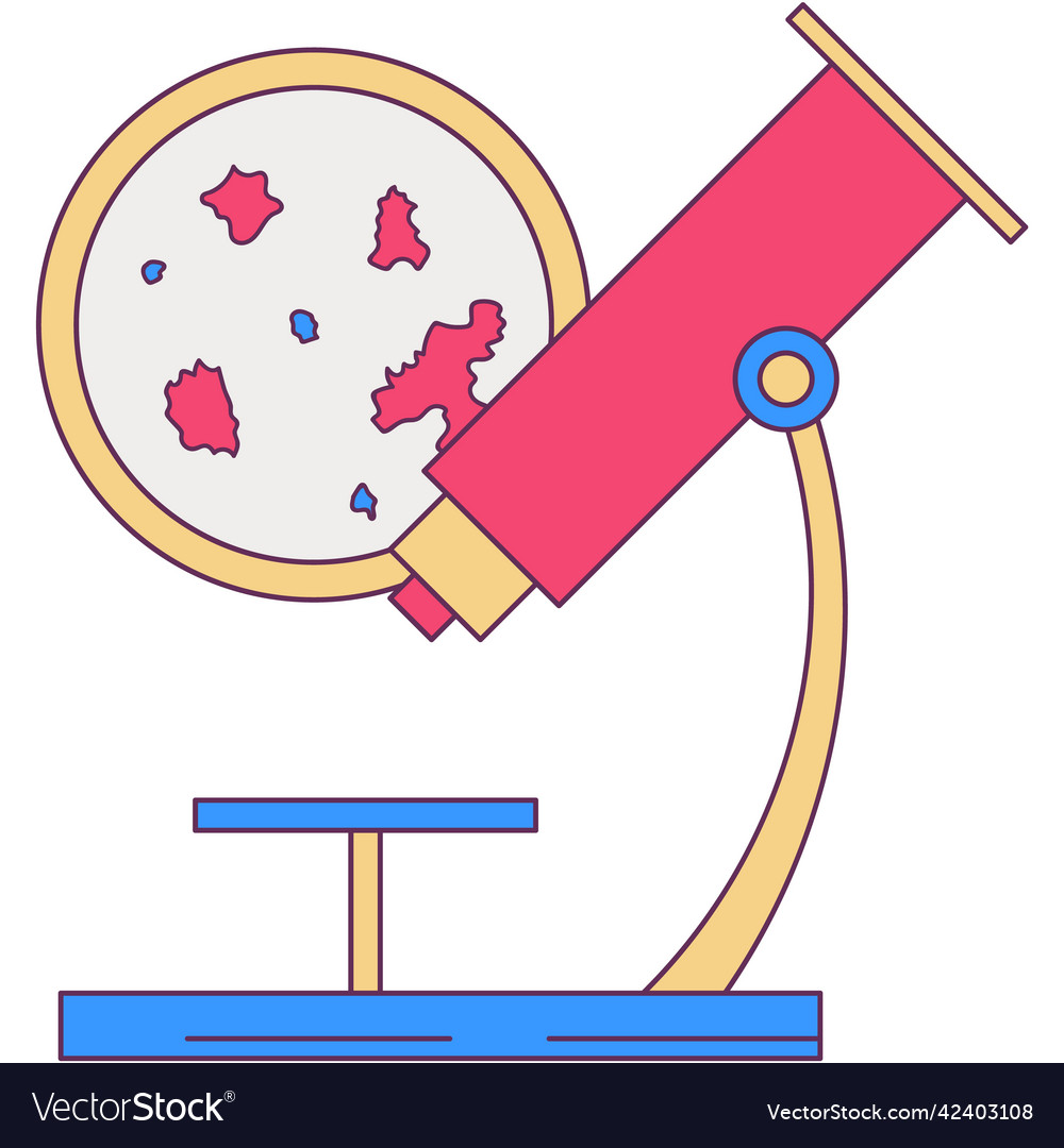 Lab microscope laboratory tool flat icon Vector Image