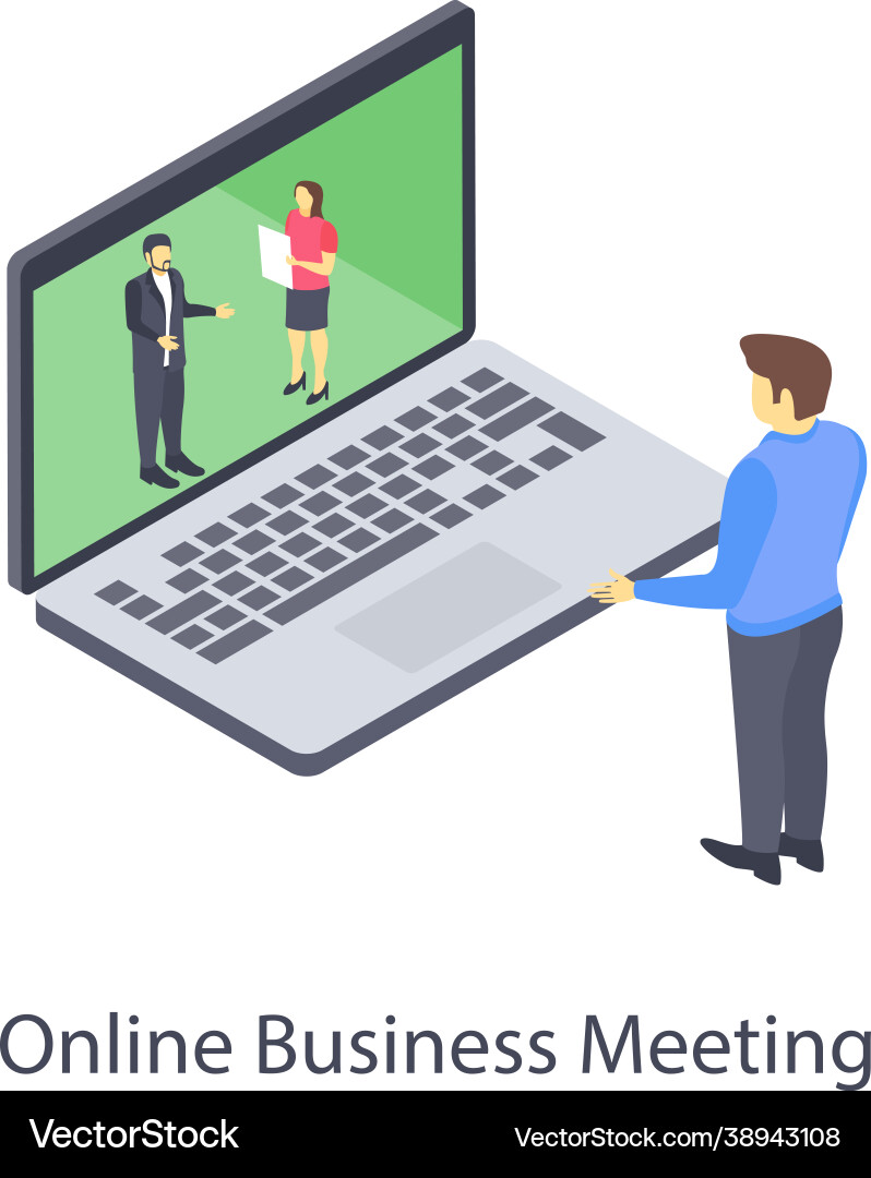 Online business meeting Royalty Free Vector Image