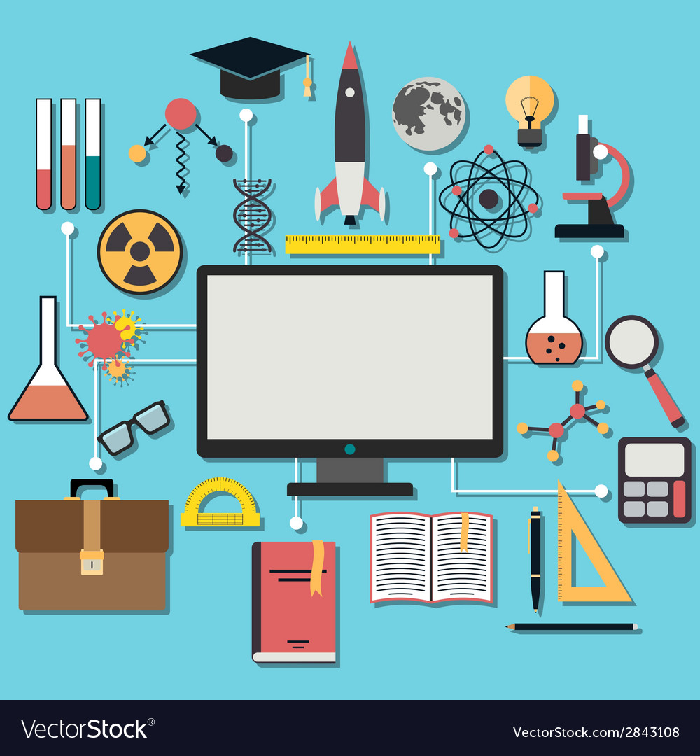 Science flat concept Royalty Free Vector Image
