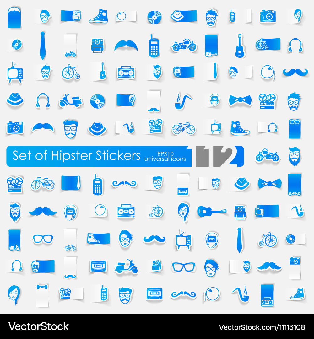 Set of hipster stickers Royalty Free Vector Image