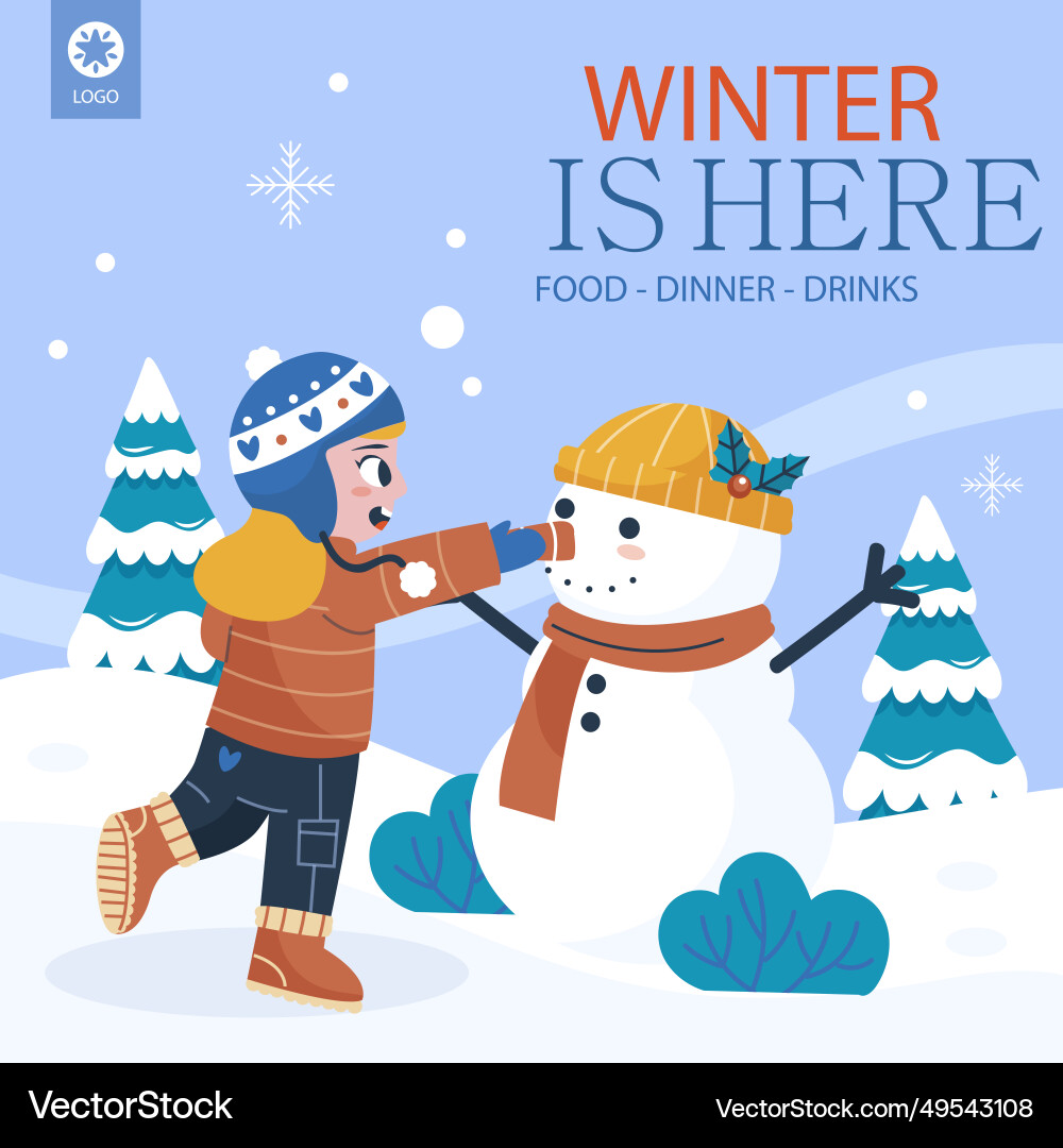 Winter season celebration isolated on white Vector Image
