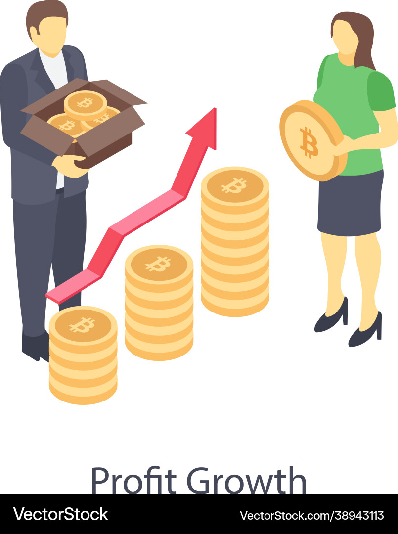 Business profit growth Royalty Free Vector Image