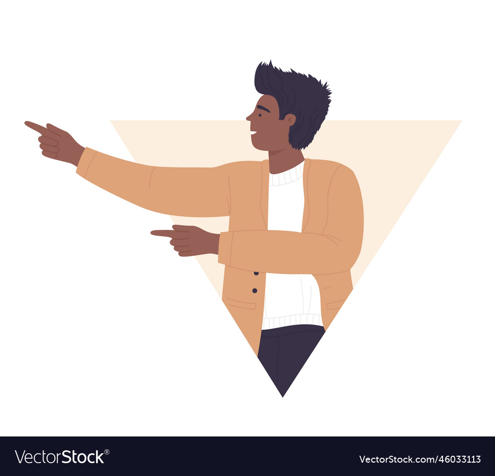 Cool boy in triangle shape Royalty Free Vector Image