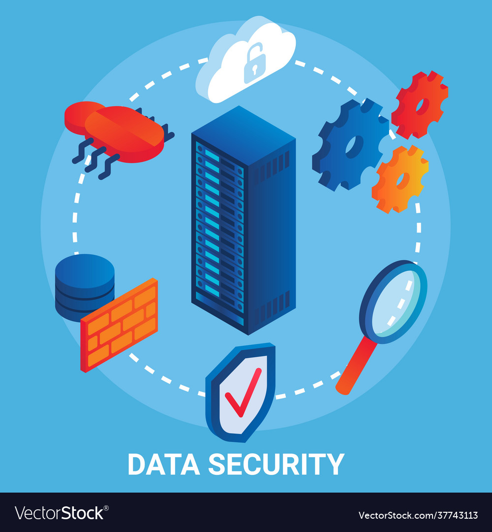 Data security flowchart Royalty Free Vector Image