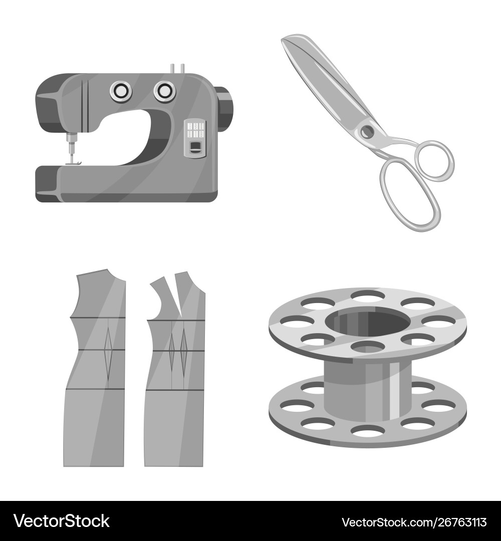 Design dressmaking and textile icon set Royalty Free Vector