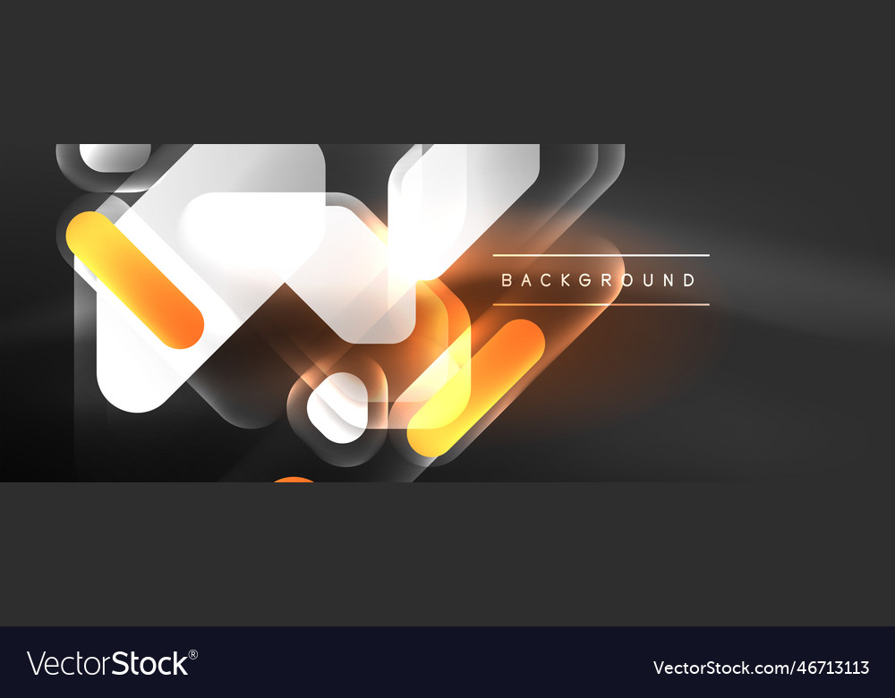 Glowing neon geometric elements abstract Vector Image