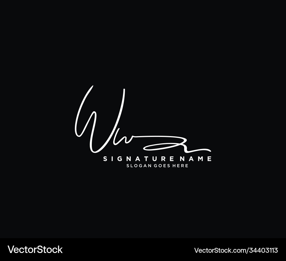 Letter ww signature logo template Royalty Free Vector Image