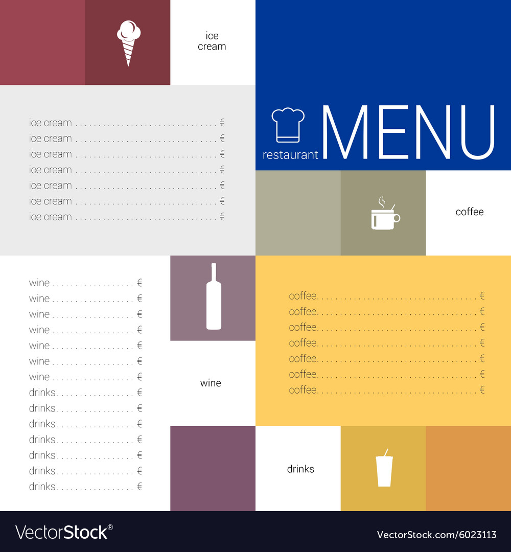 Menu color Royalty Free Vector Image - VectorStock