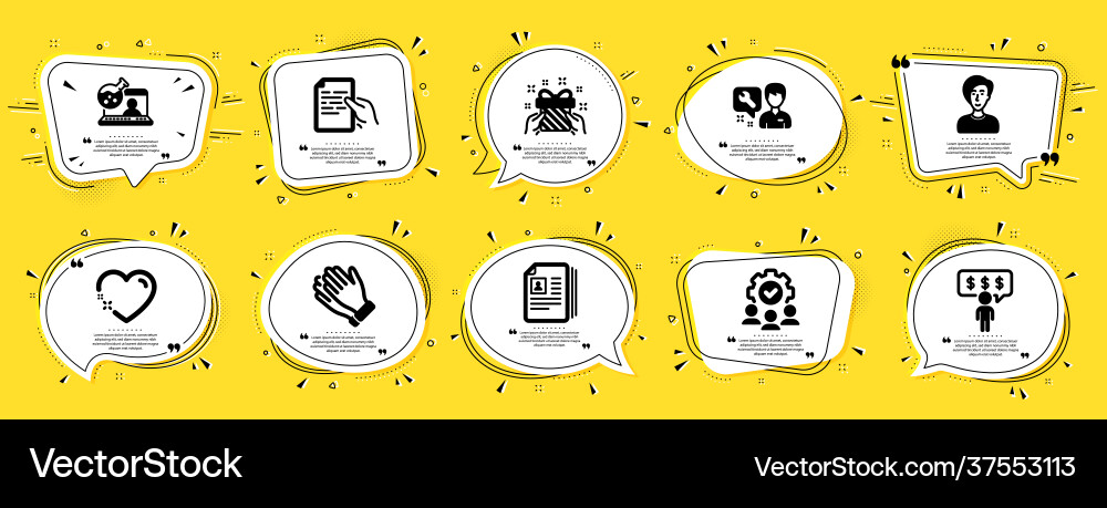 People icons set included icon as clapping hands Vector Image