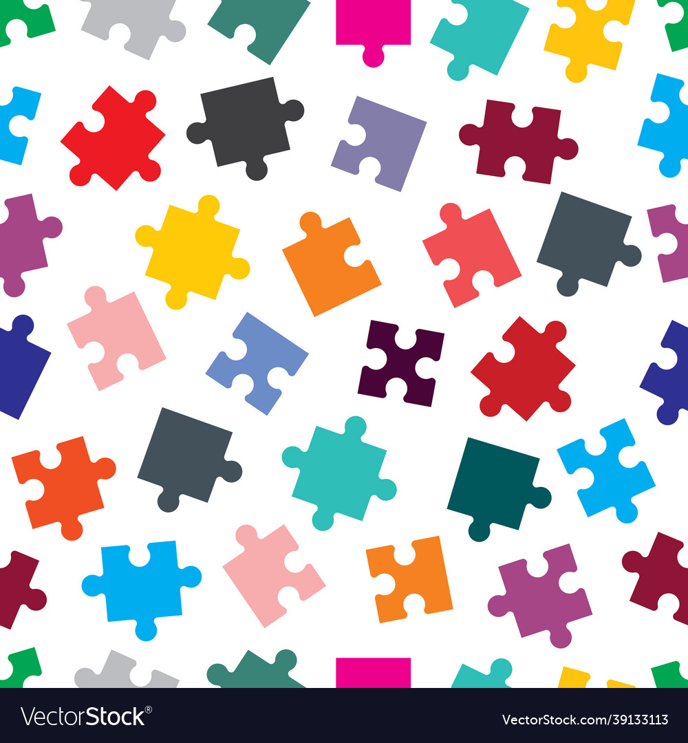 Puzzle seamless pattern Royalty Free Vector Image