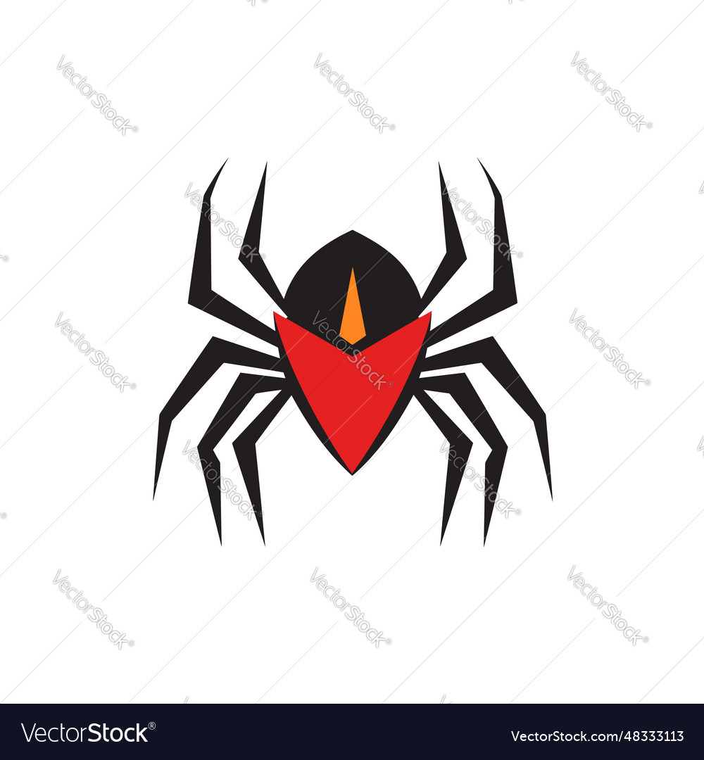 Simple flat spider icon or logo design Royalty Free Vector
