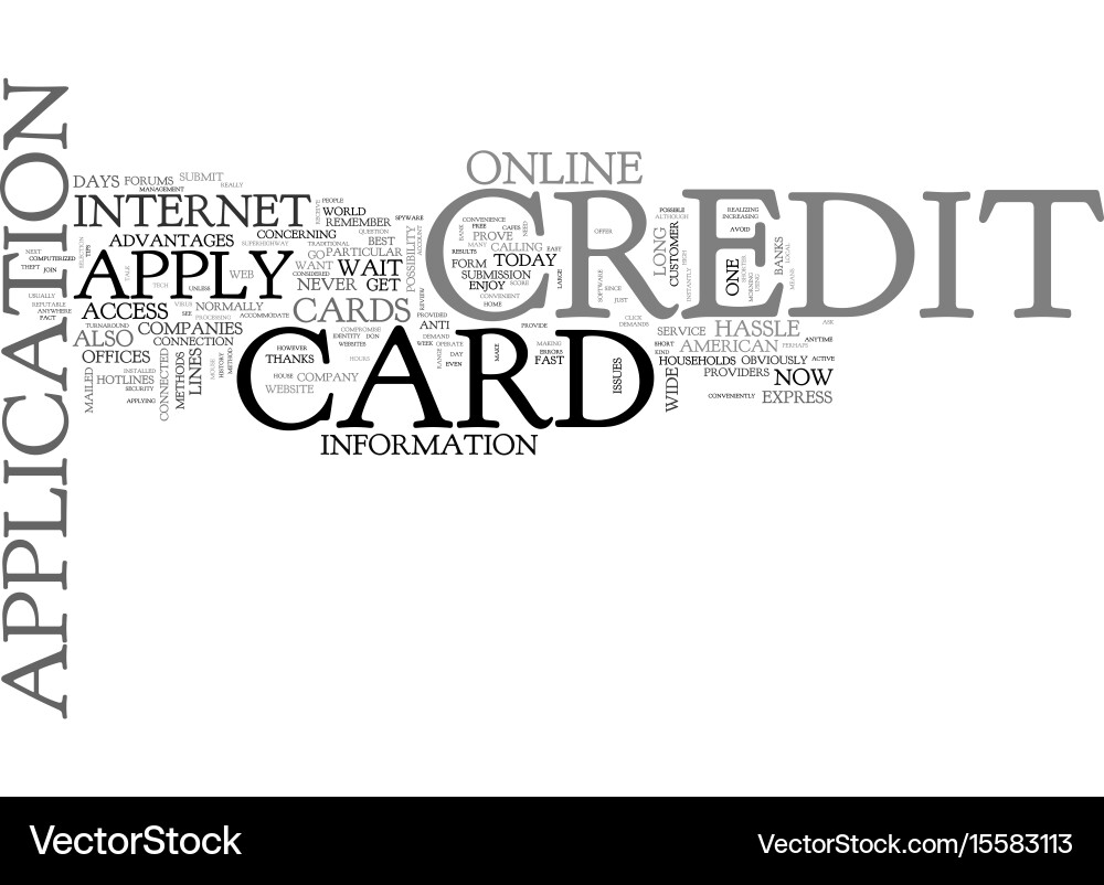 Why apply online for a credit card text word Vector Image