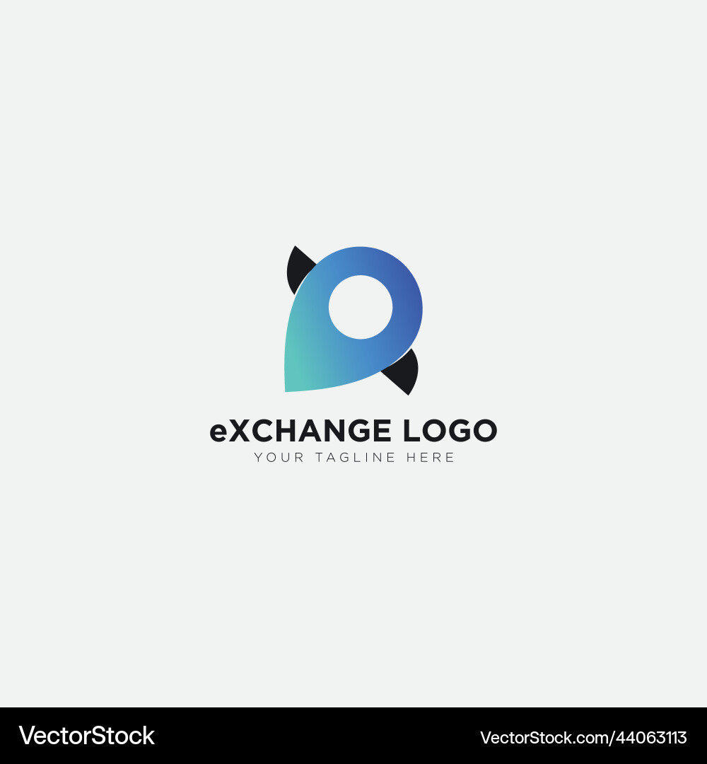 X letter and pin location logo Royalty Free Vector Image