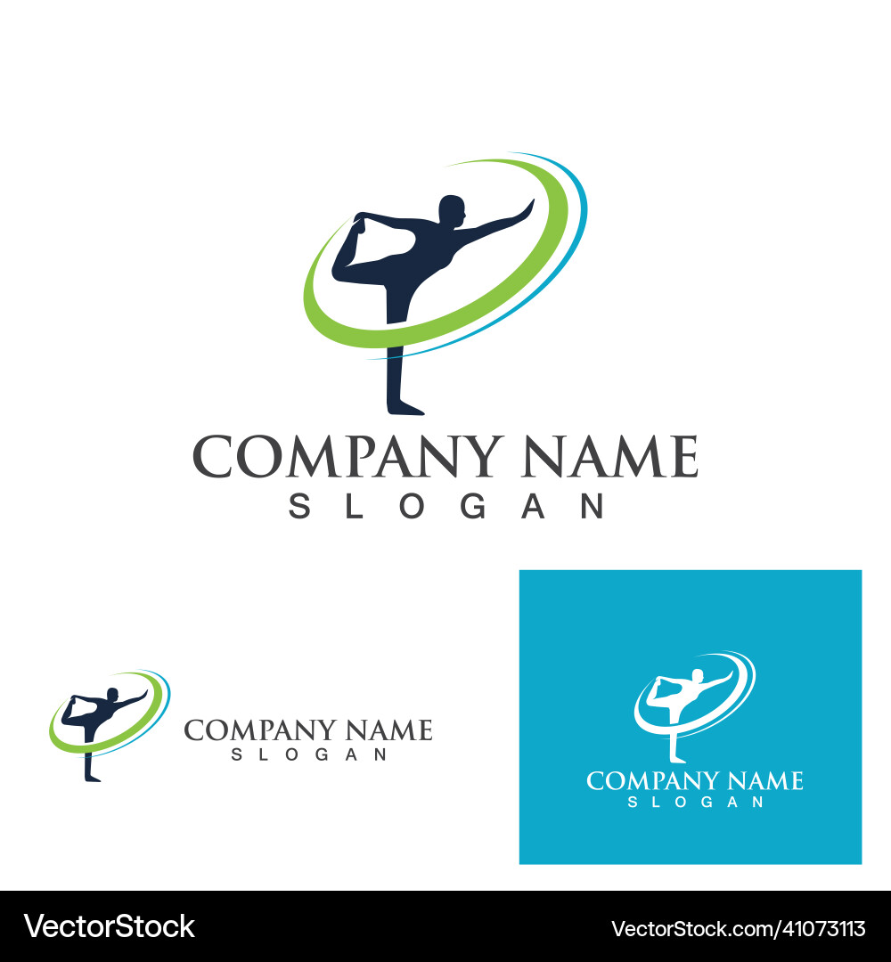 Yoga health logo template Royalty Free Vector Image