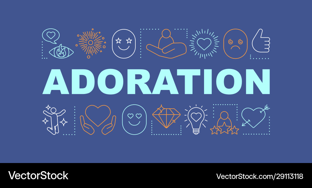Adoration word concepts banner Royalty Free Vector Image