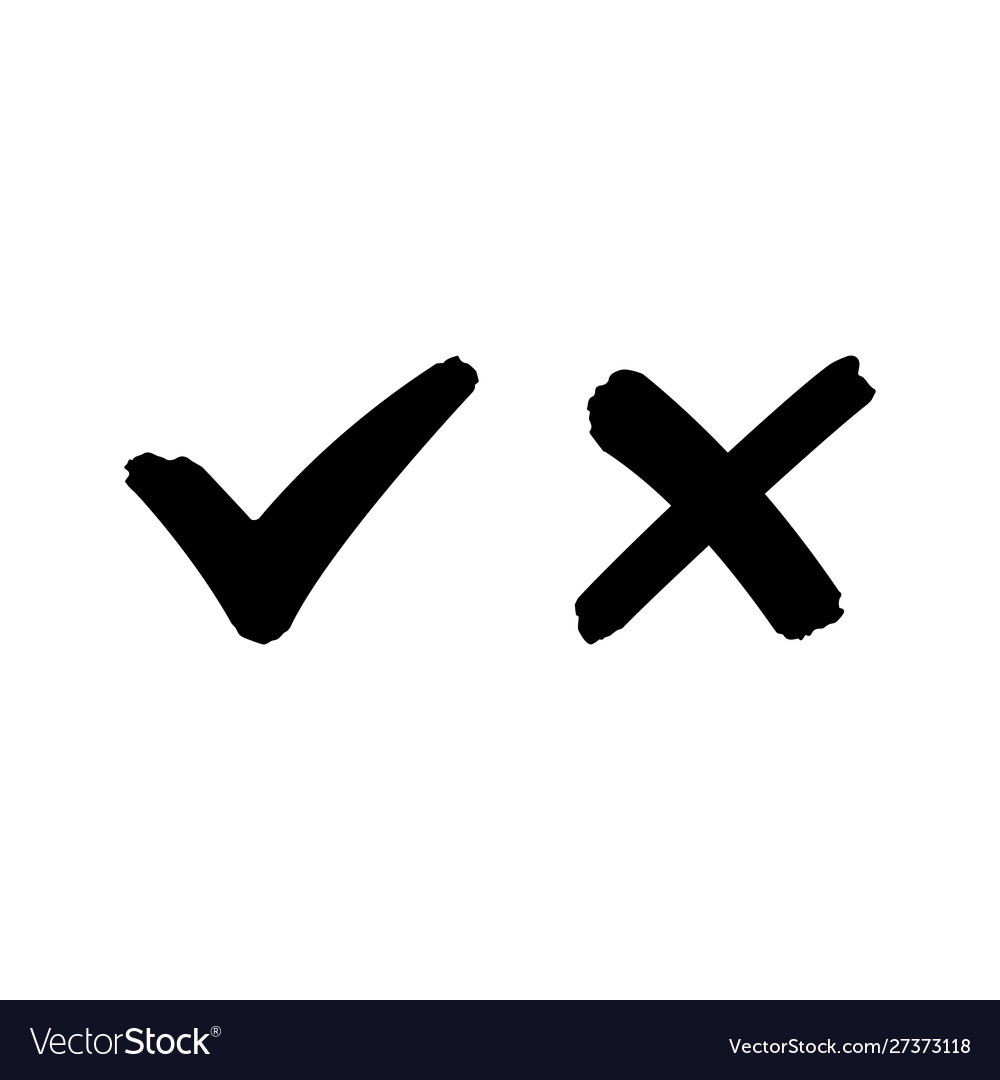 Check Mark Icon And Cross Sign Royalty Free Vector Image
