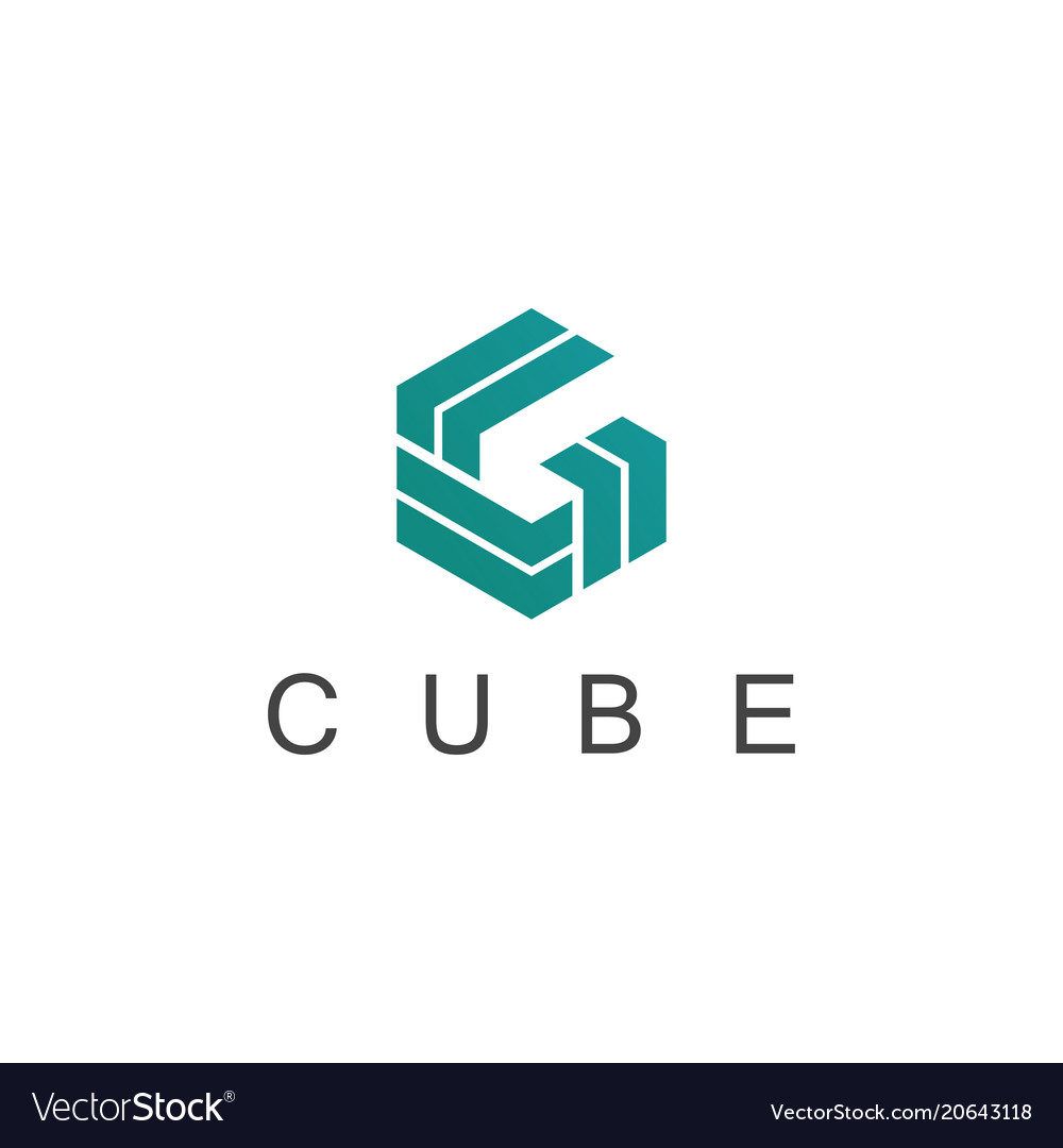 Cube geometry logo Royalty Free Vector Image - VectorStock