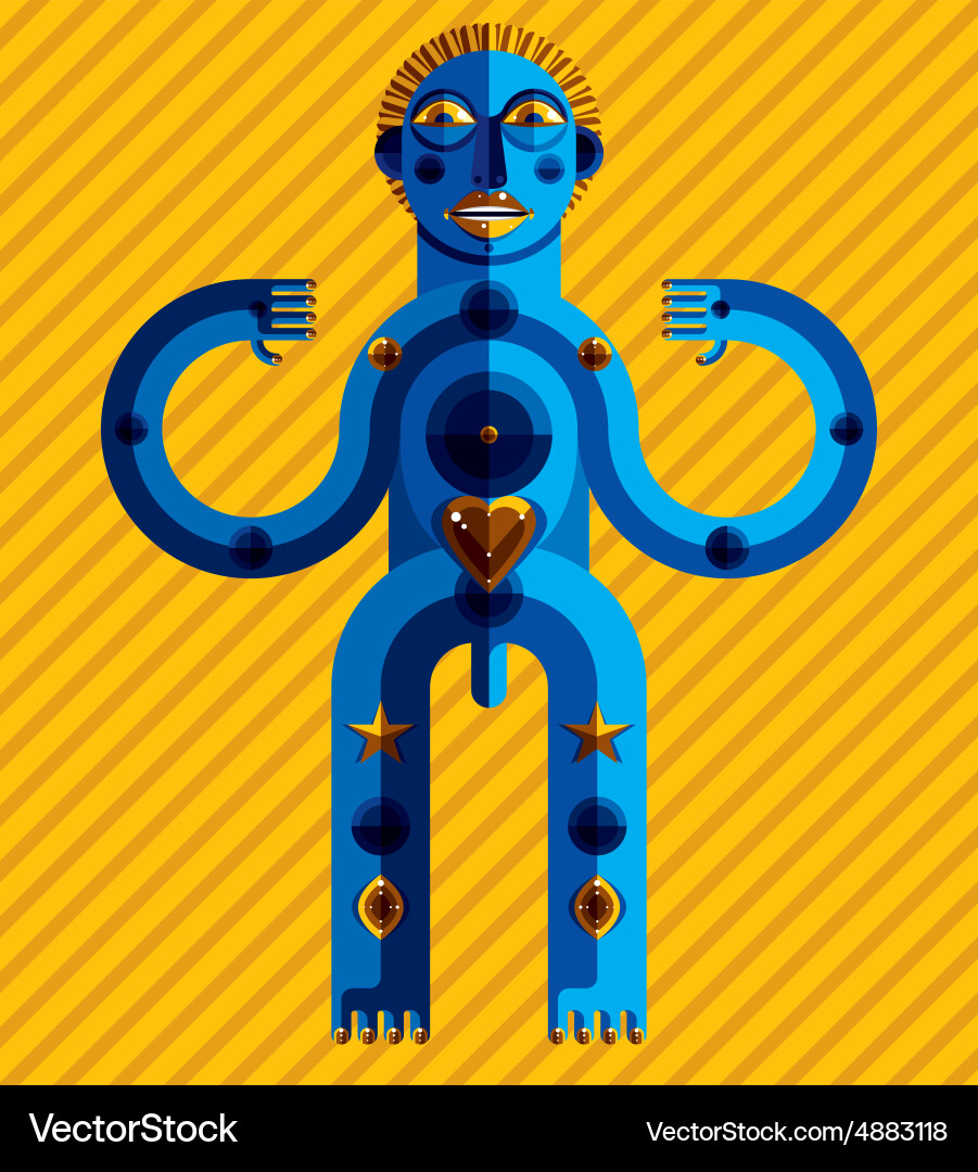 Cubism theme graphic modernistic symbol ge Vector Image