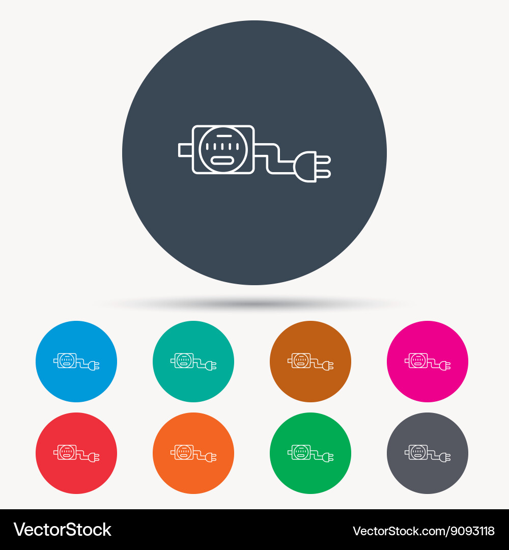 Electric counter icon electricity with plug Vector Image