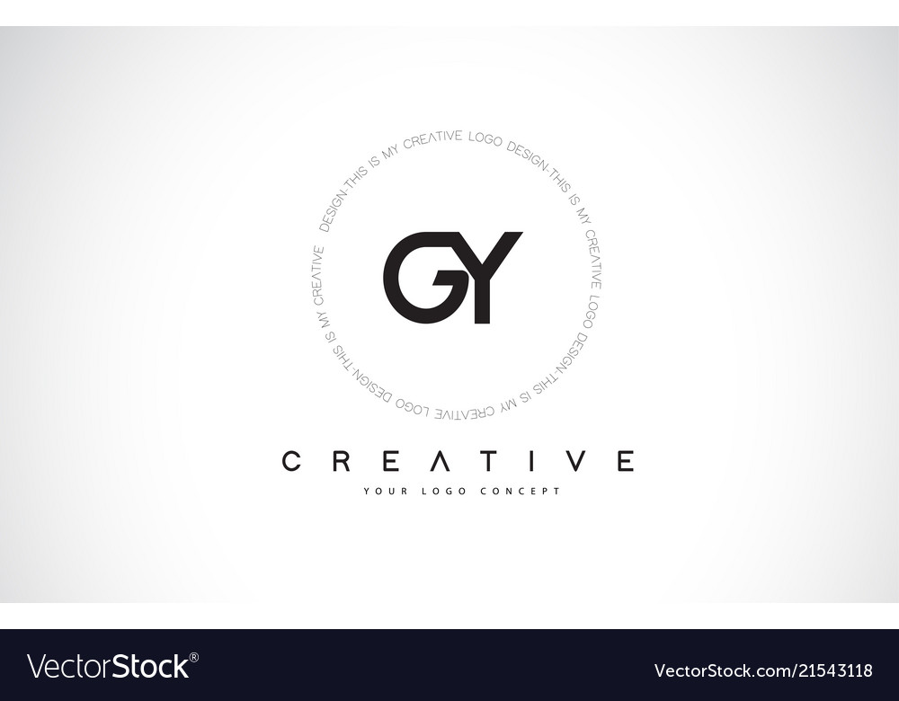 Gy g y logo design with black and white creative Vector Image