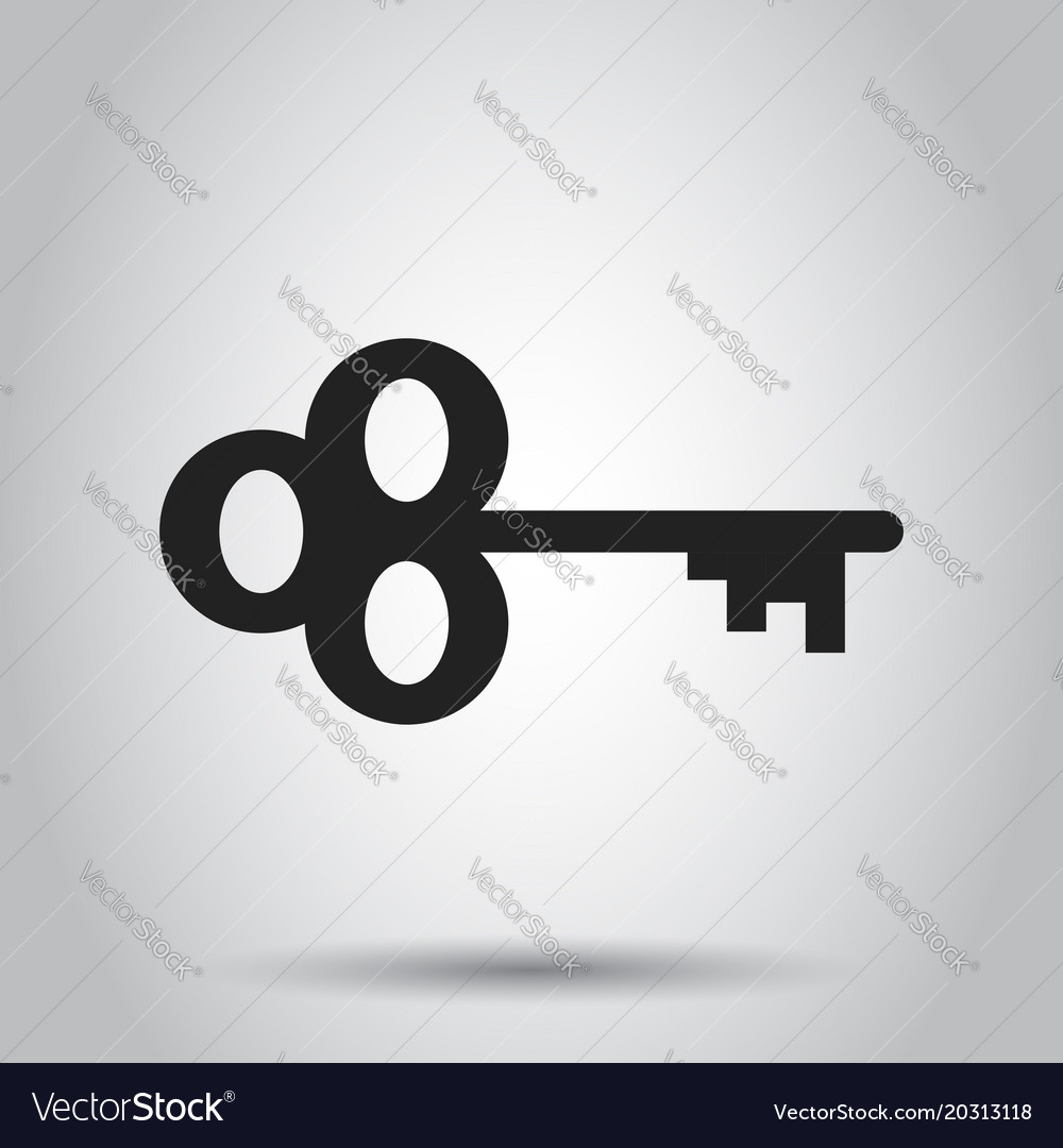 Key icon flat Royalty Free Vector Image - VectorStock