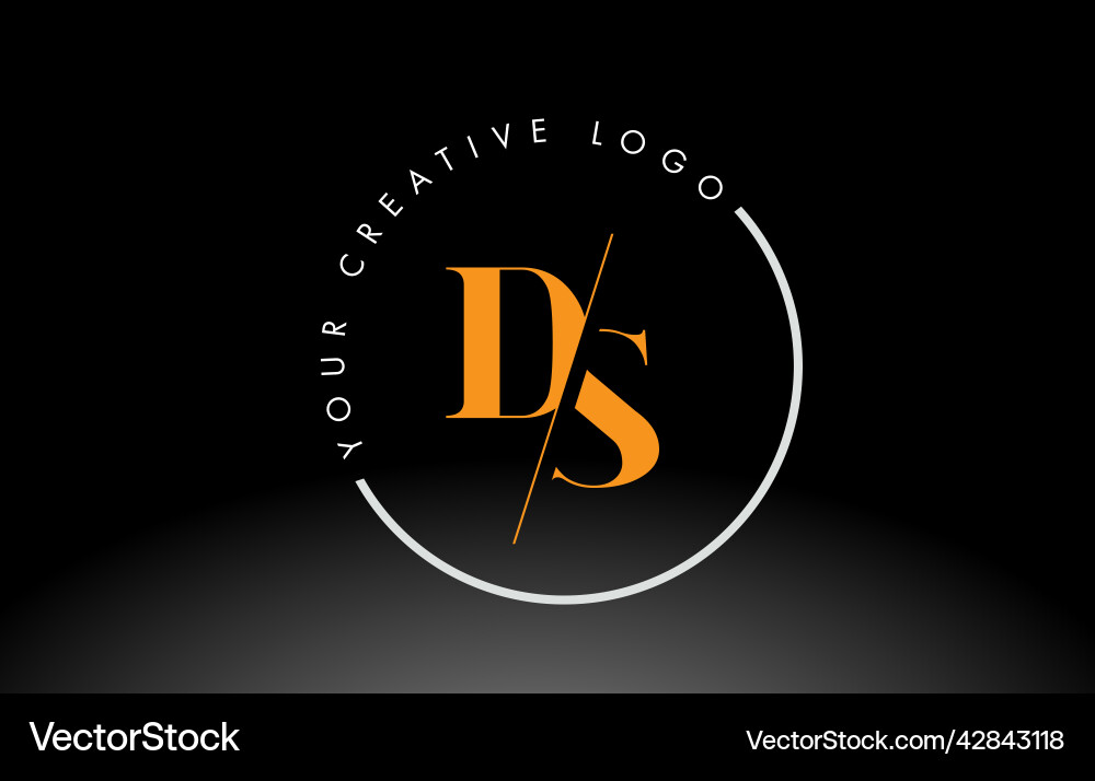 Orange ds serif letter logo design with creative Vector Image