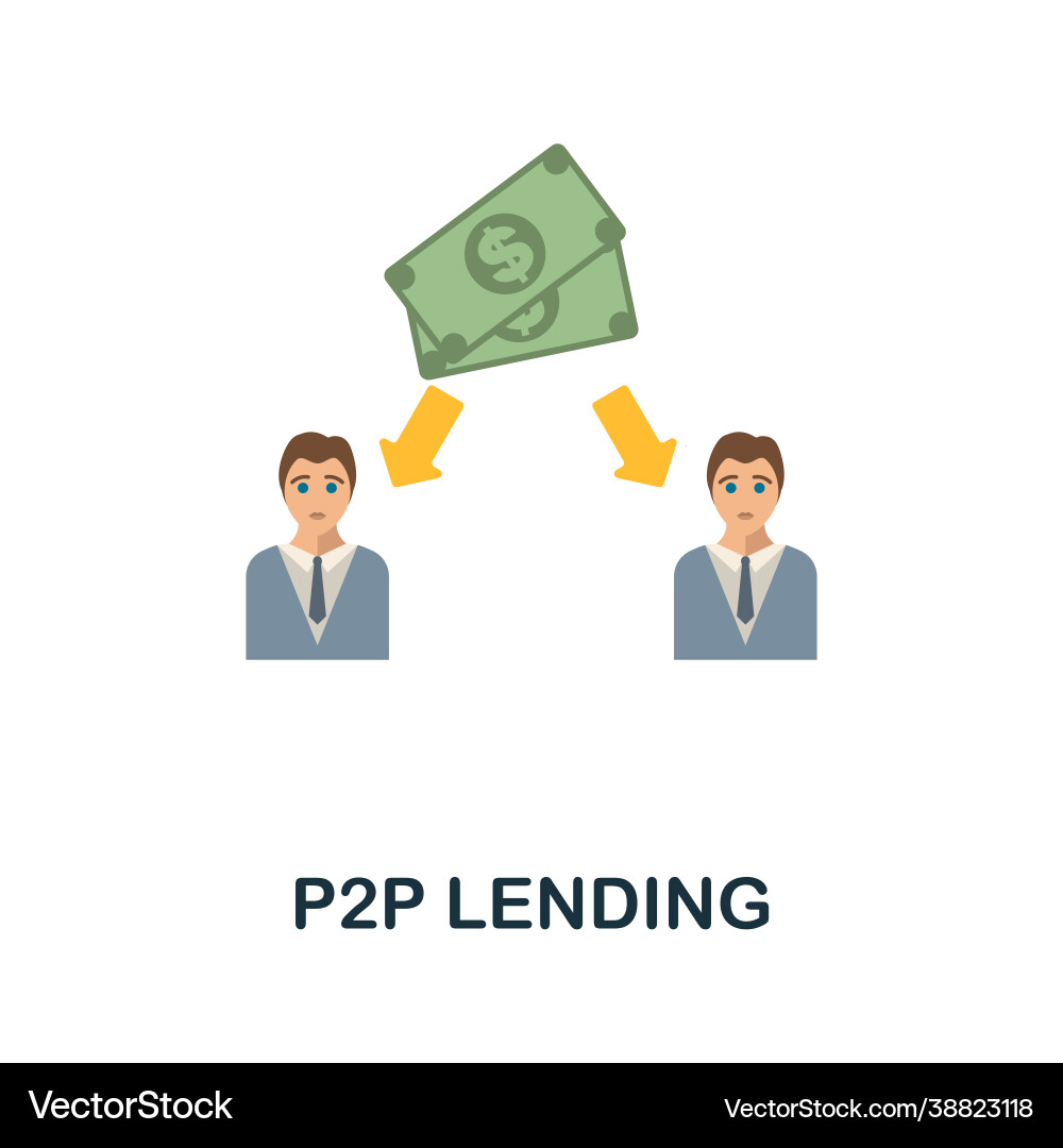 P2p lending flat icon simple sign from Royalty Free Vector