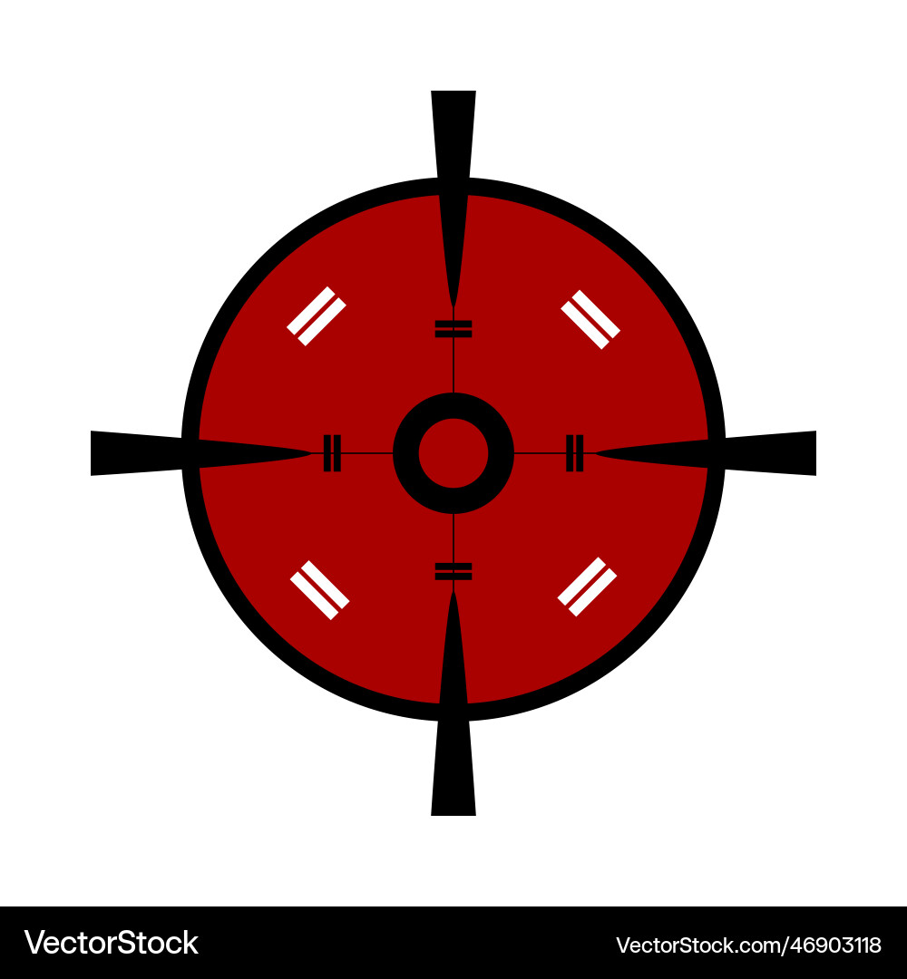 Red weapon viewfinder cartoon Royalty Free Vector Image