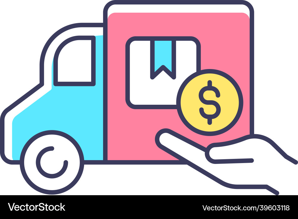Relocation assistance rgb color icon Royalty Free Vector