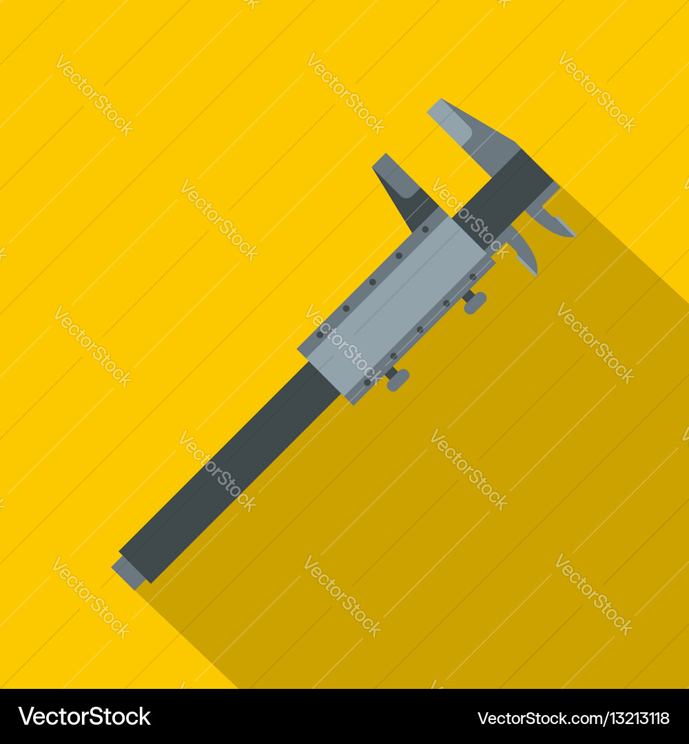Stainless steel caliper icon flat style Royalty Free Vector