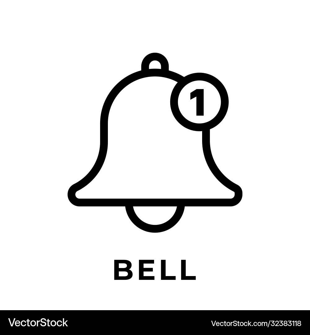 Turn on notification button icon for social media Vector Image