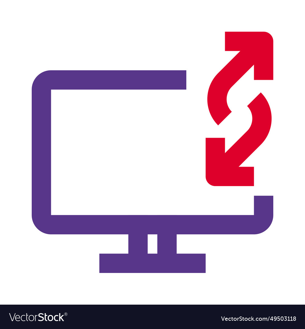 Using a desktop computer to transfer data Vector Image