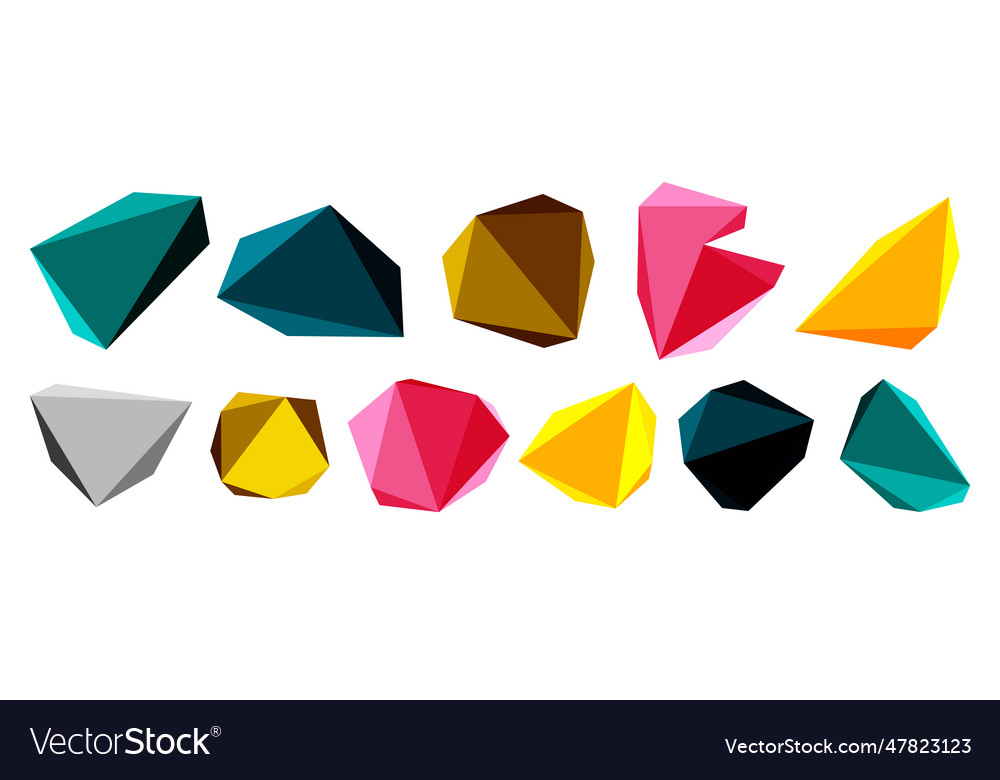 3d low poly triangle design elements Royalty Free Vector
